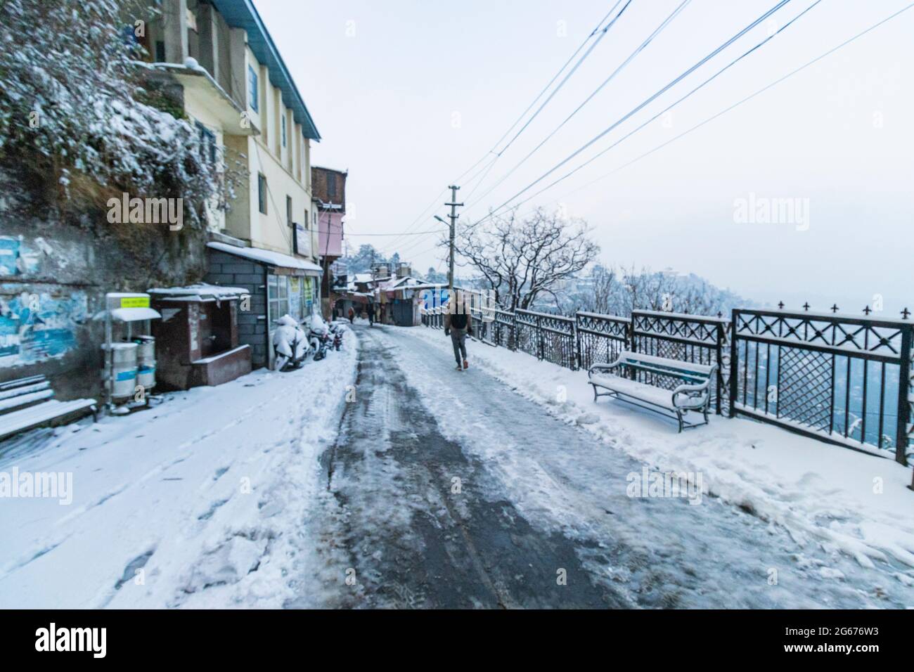 Latest views of Snowfall in Shimla Stock Photo - Alamy