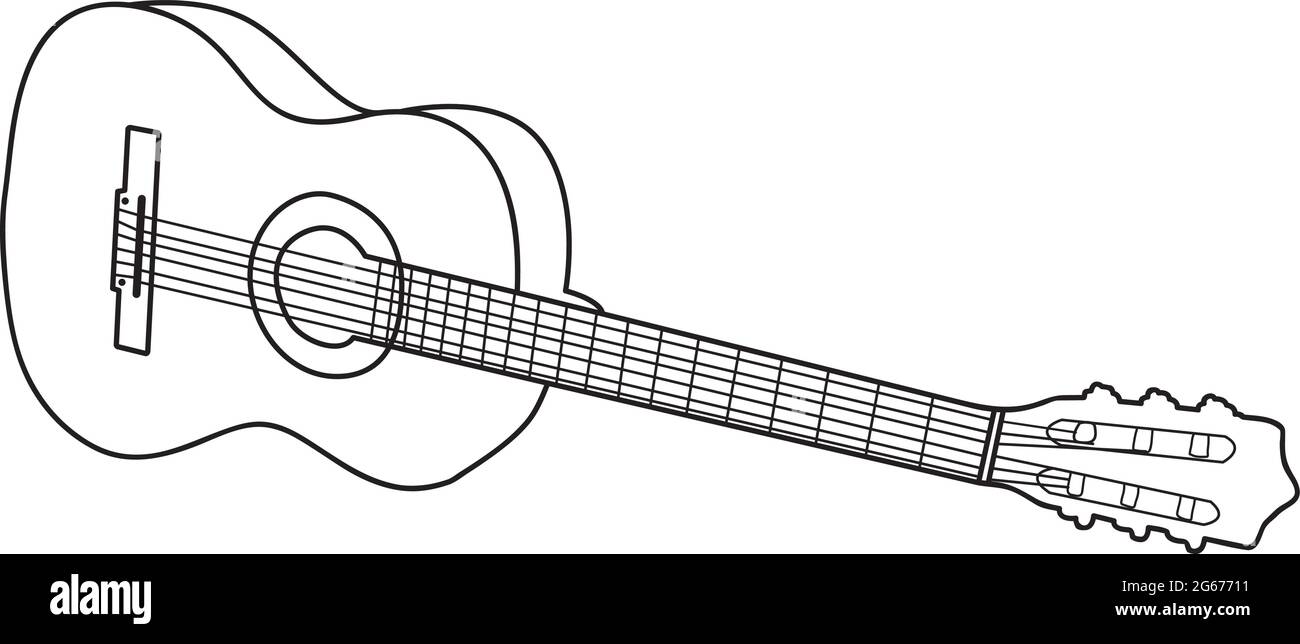 Acoustic guitar set cartoon Stock Vector Images - Alamy