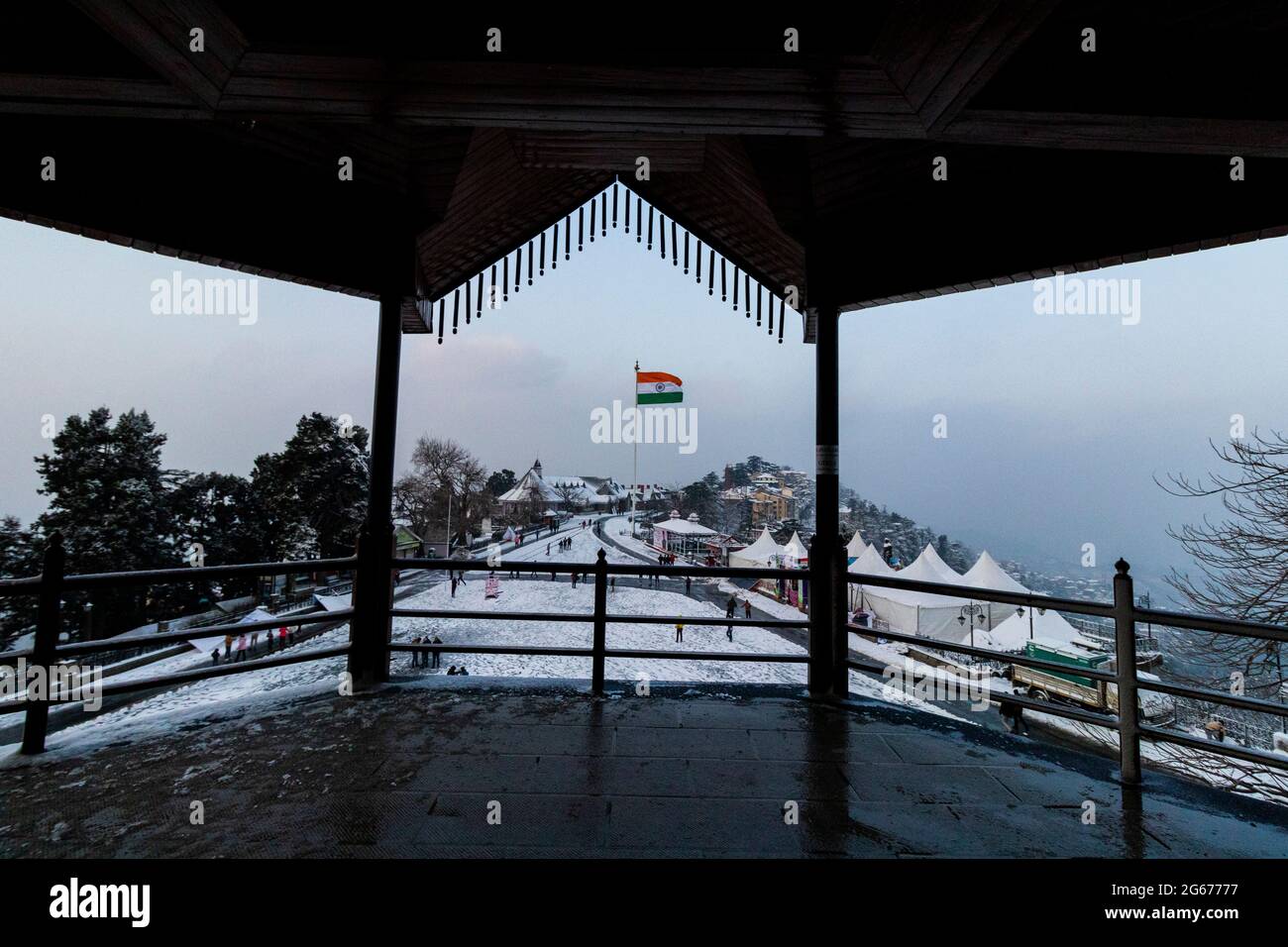 Latest views of Snowfall in Shimla Stock Photo - Alamy