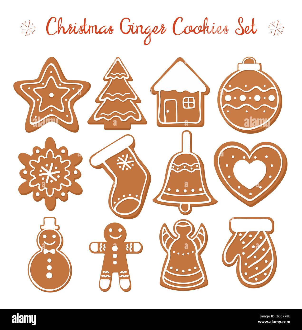 Gingerbread isolated on white Stock Vector Images - Alamy