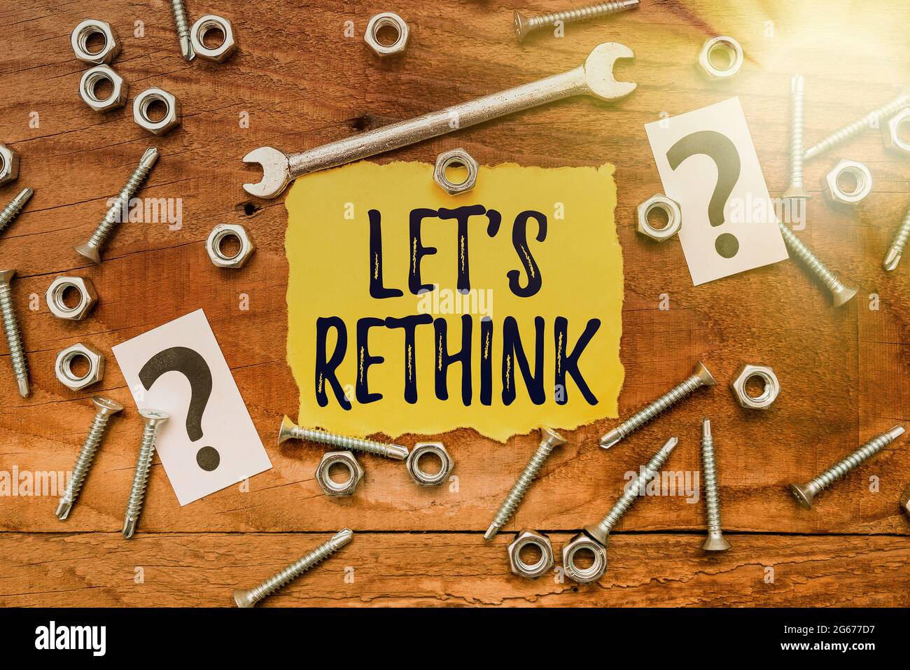 Text showing inspiration Let S Rethink. Business idea an Afterthought ...