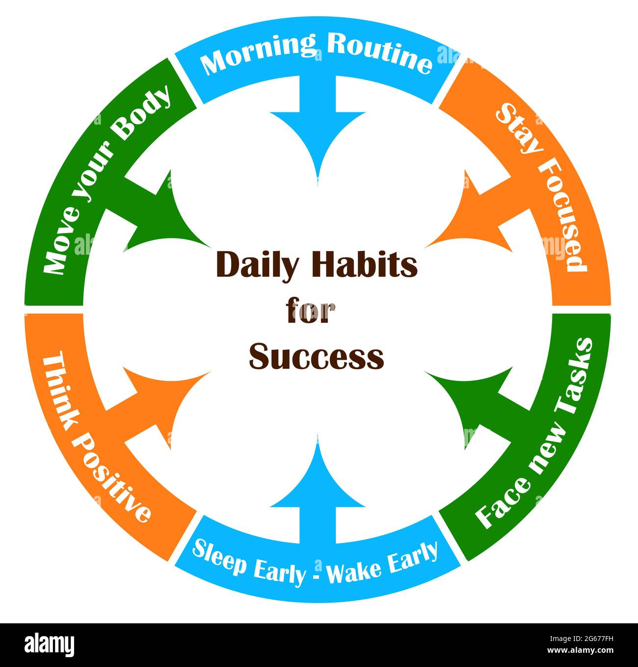 Routine chart concept of Daily habits for Success isolated on White ...