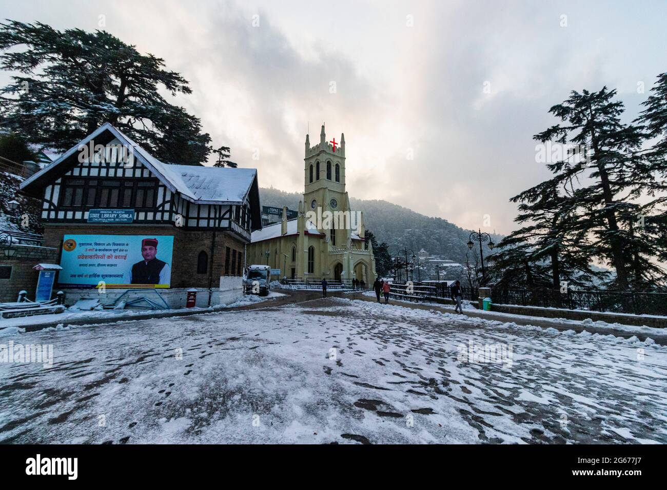 Latest views of Snowfall in Shimla Stock Photo - Alamy