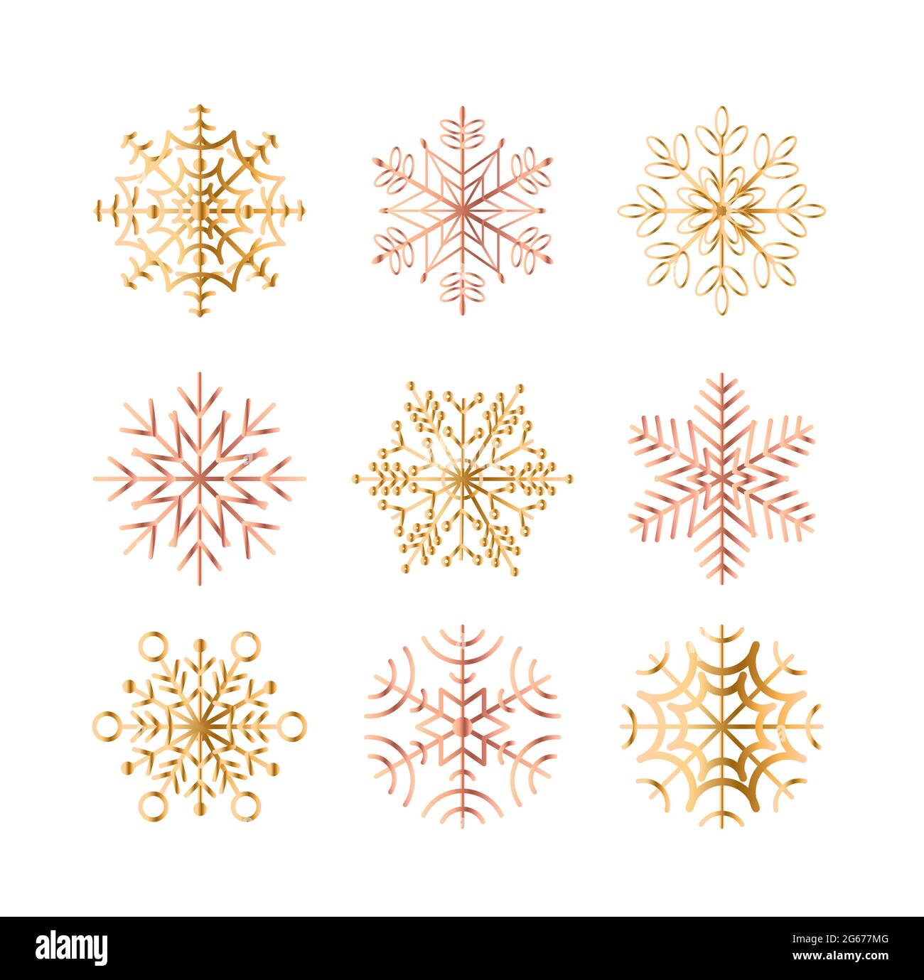 Set gold snowflakes vector Stock Vector Images - Alamy