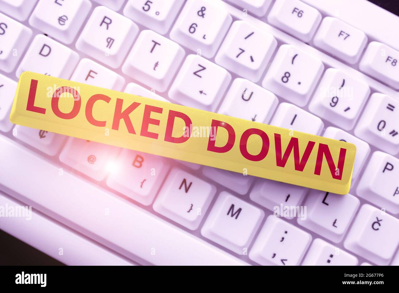 Hand writing sign Locked Down. Conceptual photo emergency measure which ...