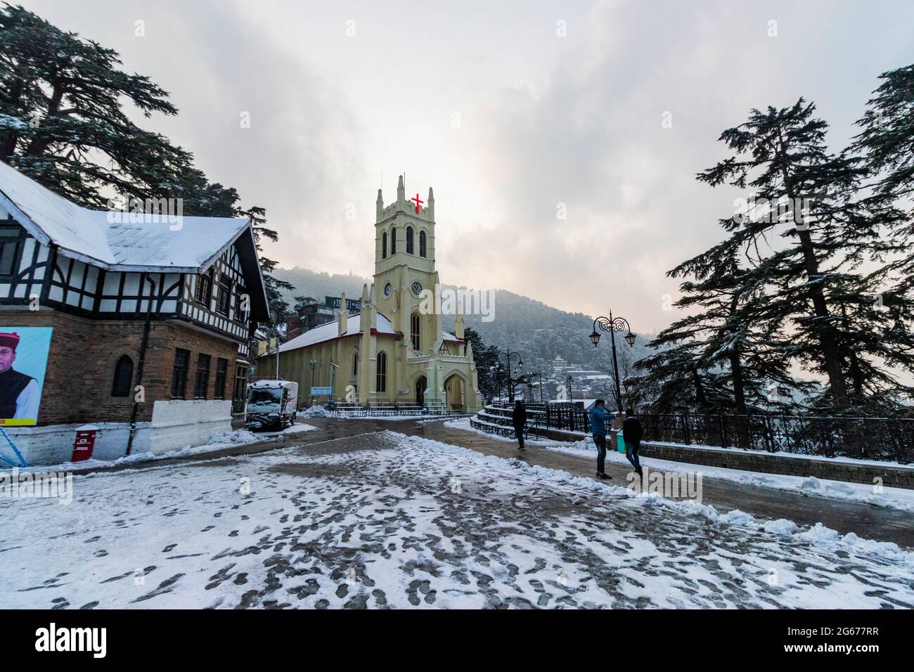 Latest views of Snowfall in Shimla Stock Photo - Alamy
