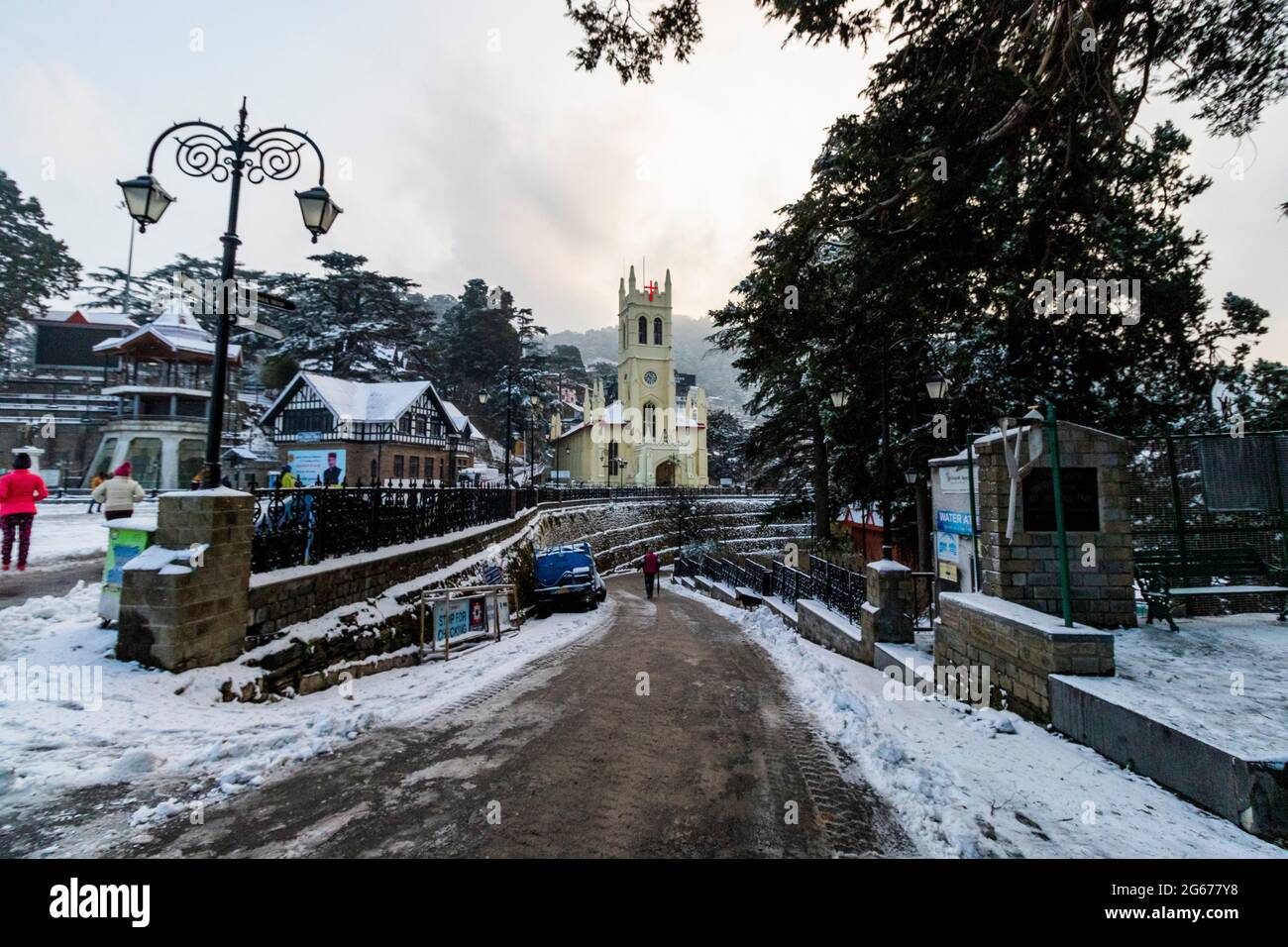Latest views of Snowfall in Shimla Stock Photo - Alamy