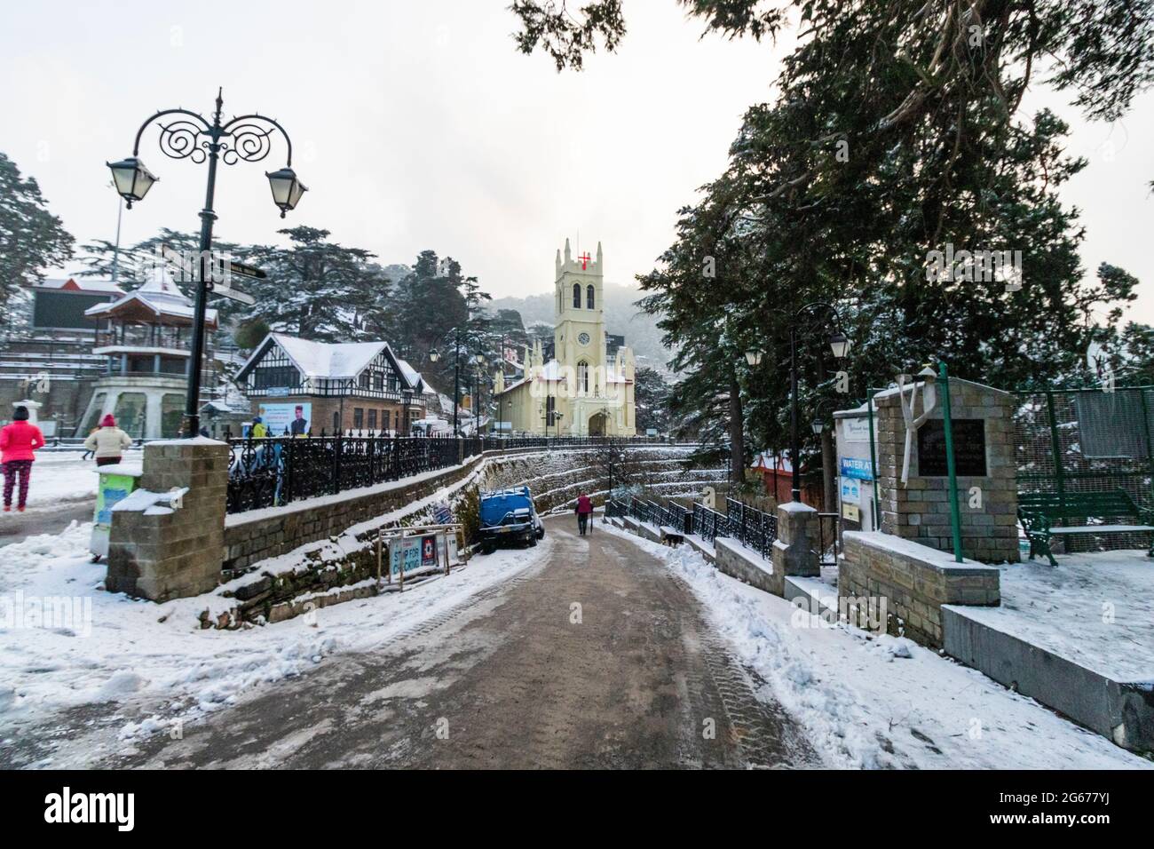 Latest views of Snowfall in Shimla Stock Photo - Alamy
