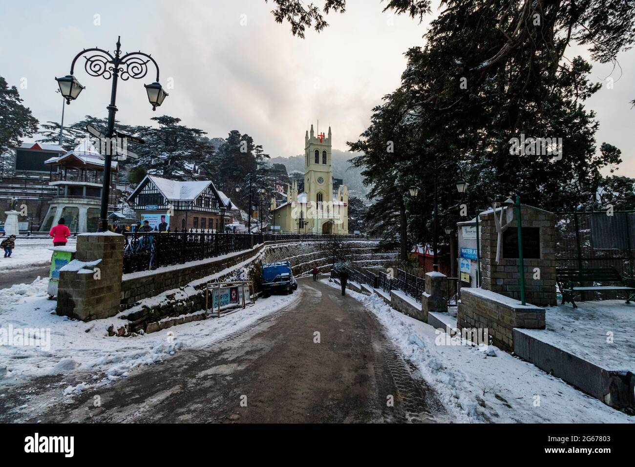 Latest views of Snowfall in Shimla Stock Photo - Alamy
