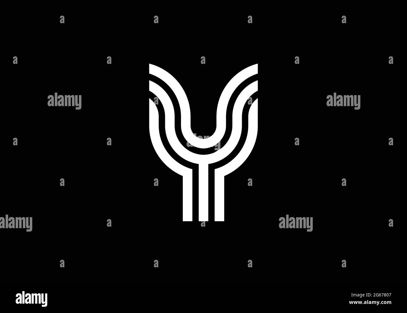 White Capital Lines Letter Y. Creative Line Letters Design, Graphic ...