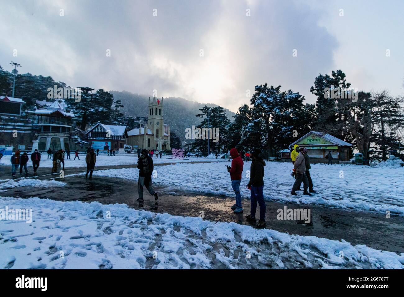 Latest views of Snowfall in Shimla Stock Photo - Alamy