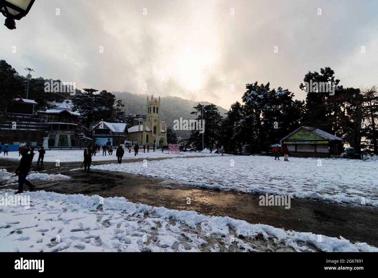 Latest views of Snowfall in Shimla Stock Photo - Alamy