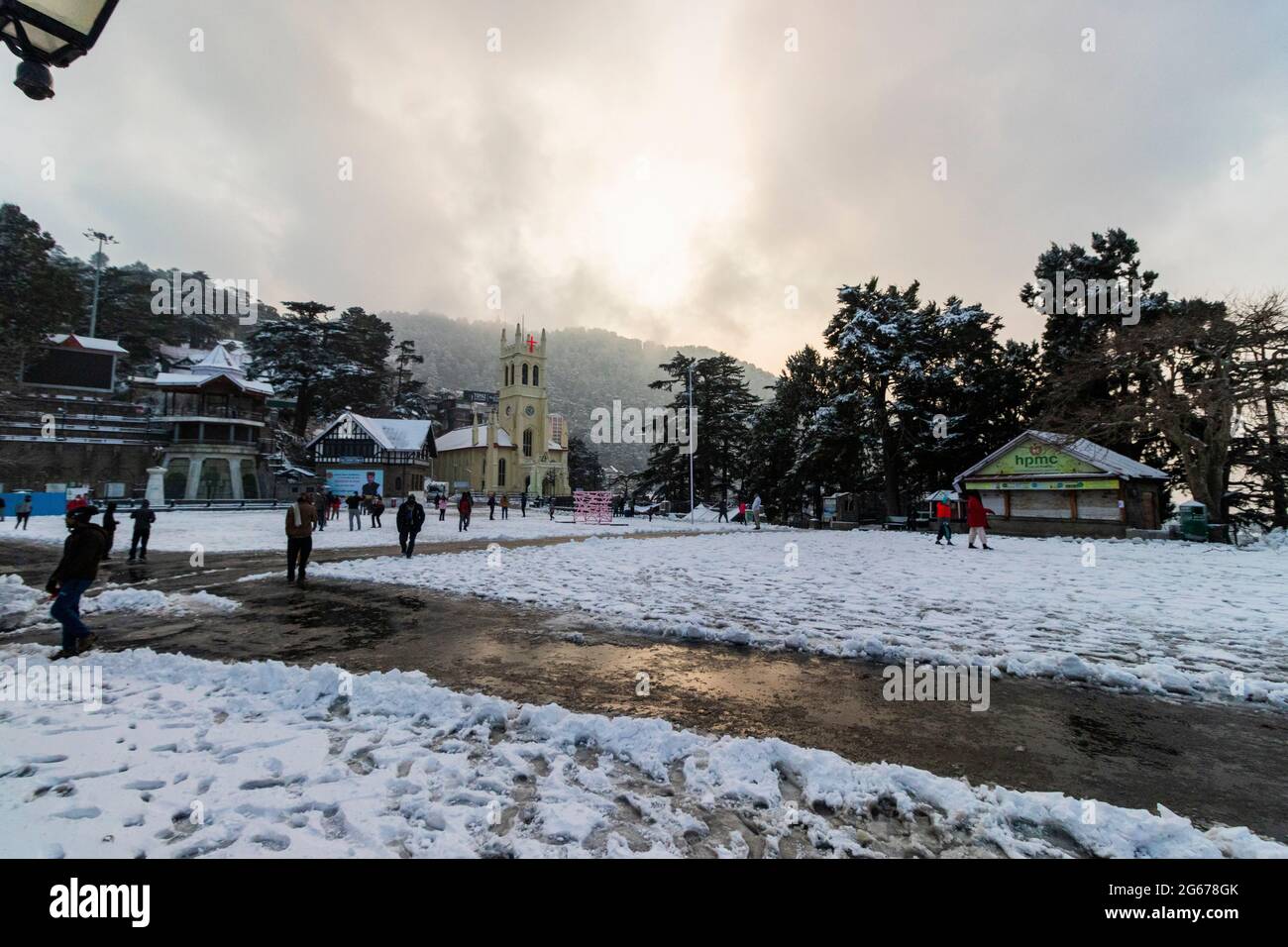 Latest views of Snowfall in Shimla Stock Photo - Alamy