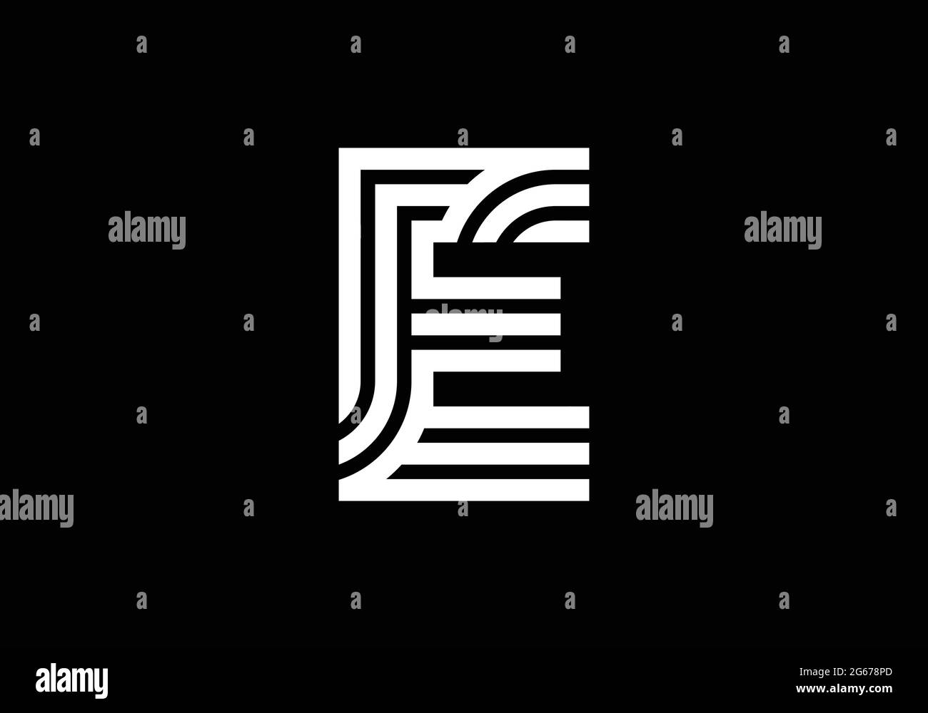 White Capital Lines Letter E. Creative Line Letters Design, Graphic ...