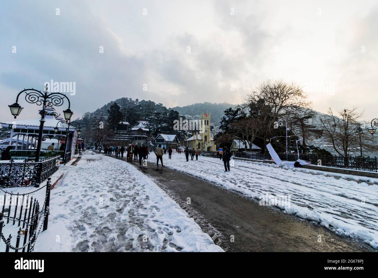 Latest views of Snowfall in Shimla Stock Photo - Alamy