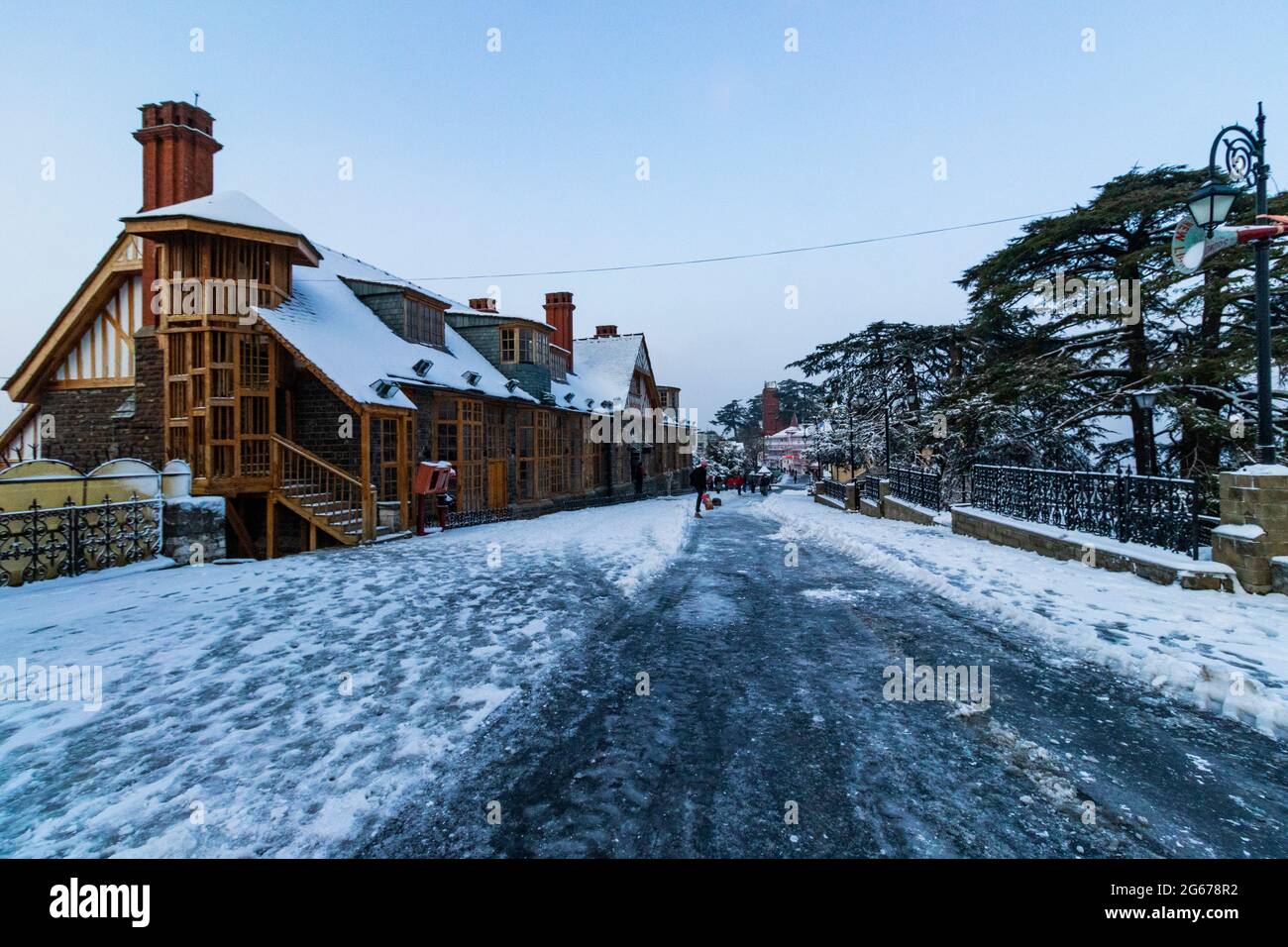 Latest views of Snowfall in Shimla Stock Photo - Alamy