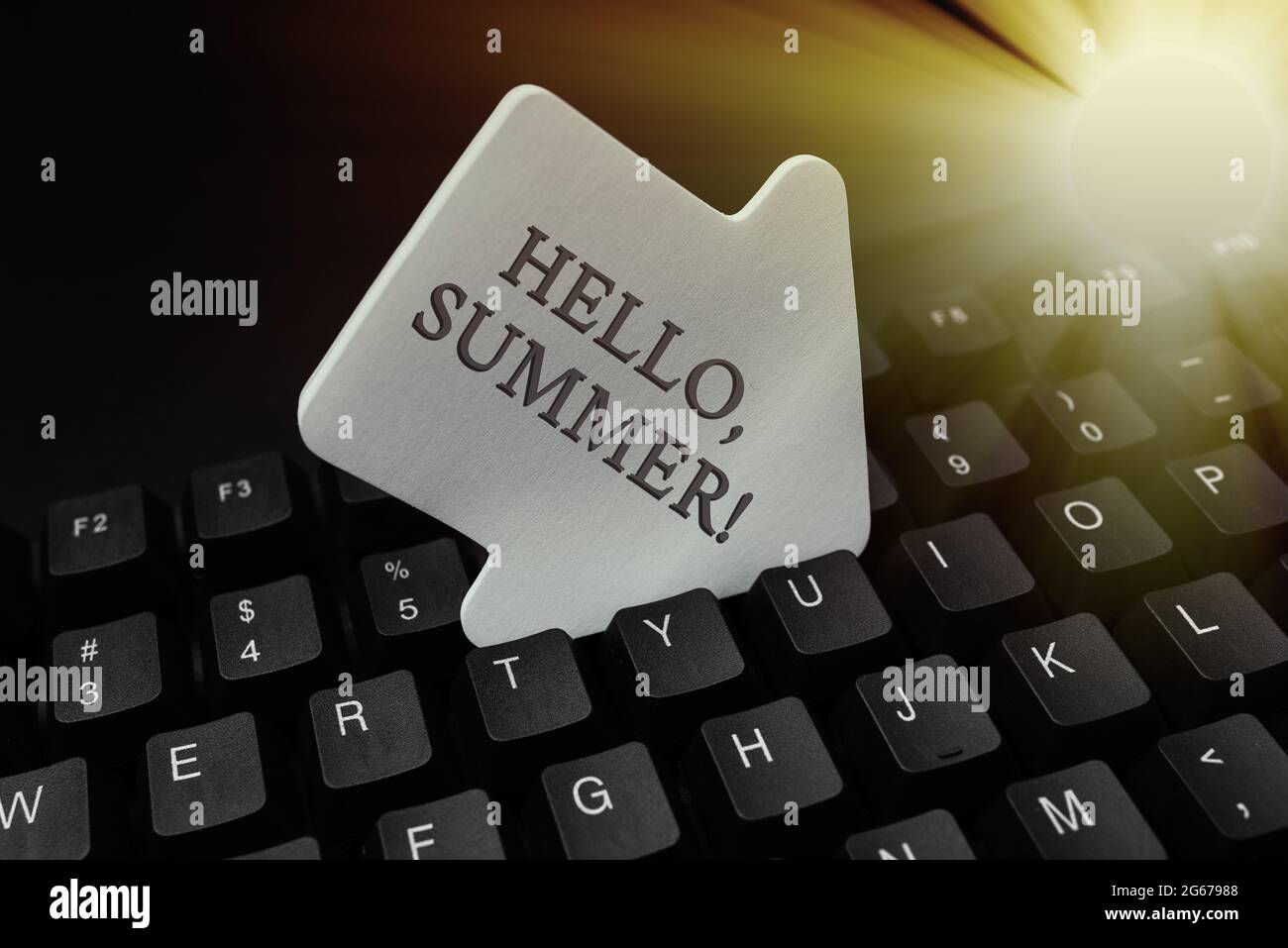 Hand writing sign Hello, Summer. Business approach greeting used when ...