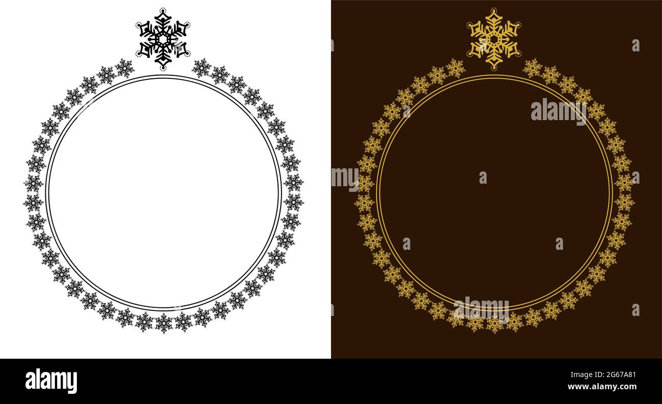 Floral round frame design concept isolated on white background - vector ...