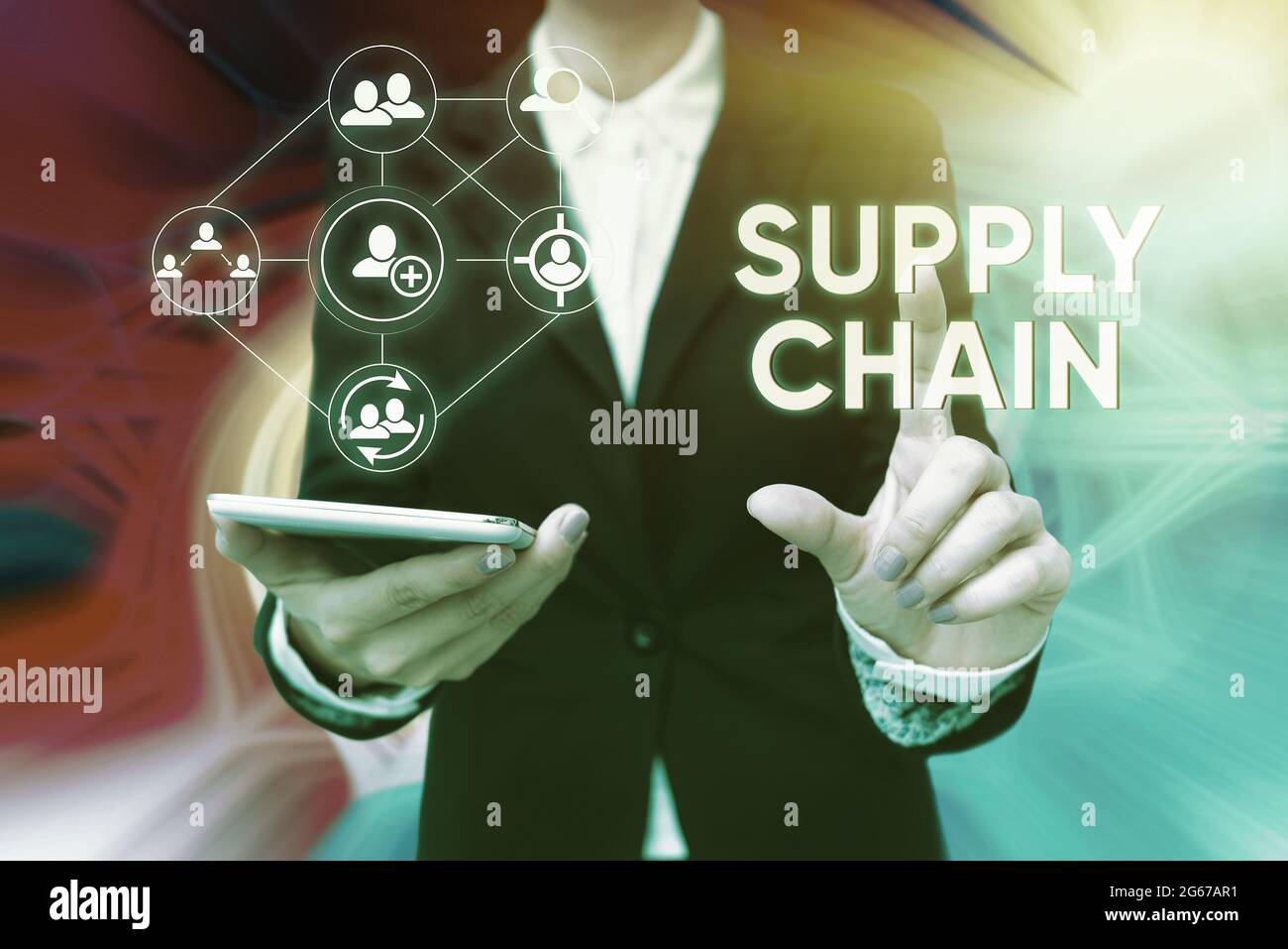 Conceptual Display Supply Chain Word Written On System Of Organization And Processes From