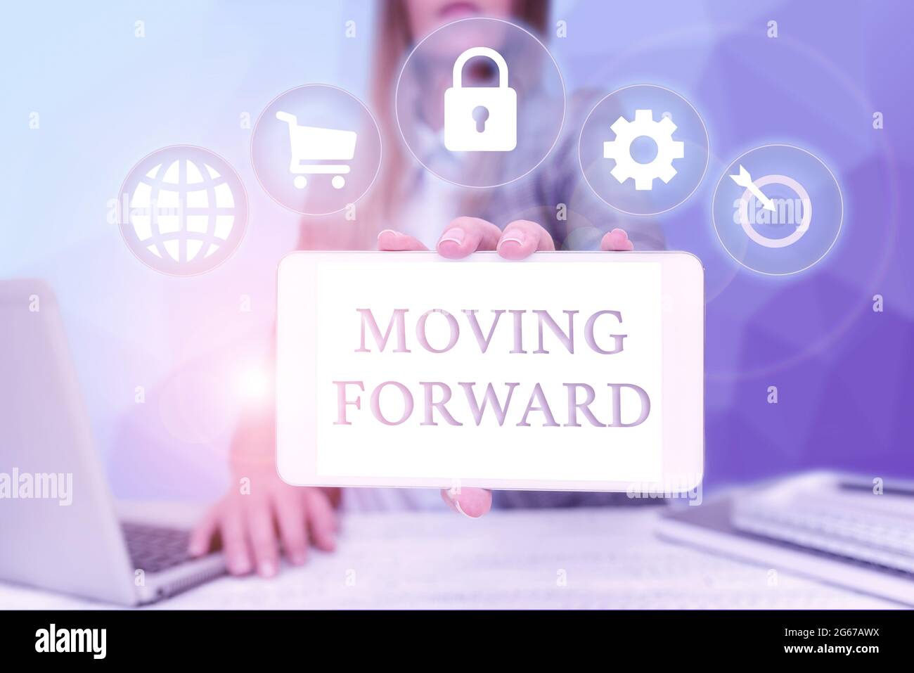 Conceptual display Moving Forward. Word Written on Towards a Point Move ...