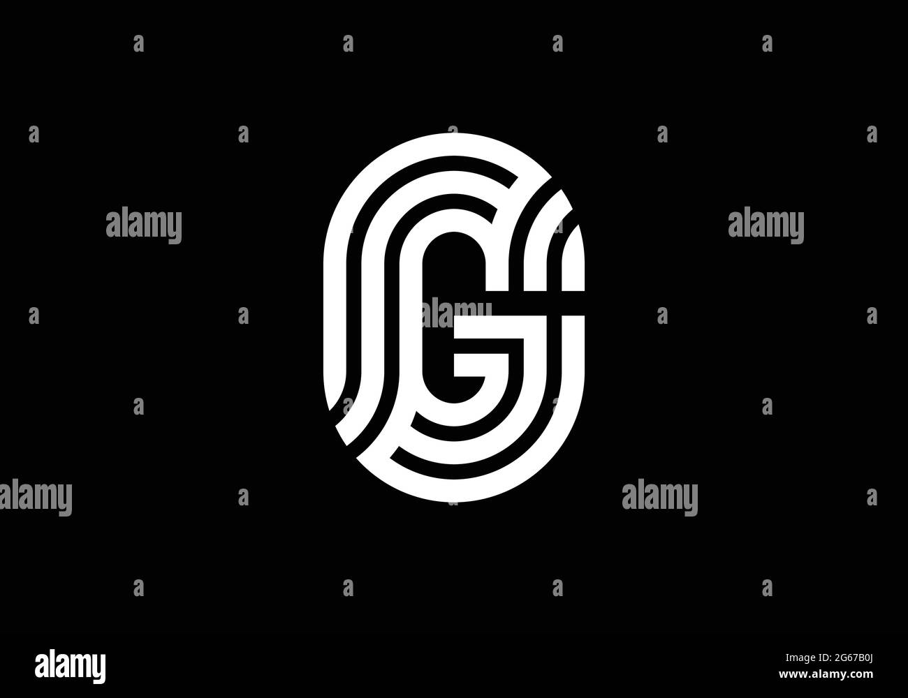 White Capital Lines Letter G. Creative Line Letters Design, Graphic ...