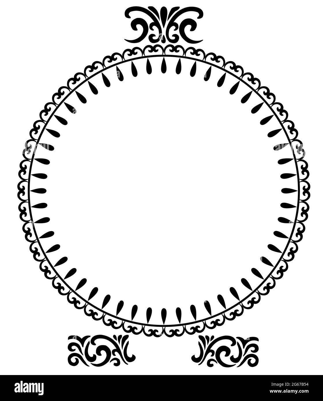 Floral round frame design concept isolated on white background - vector ...