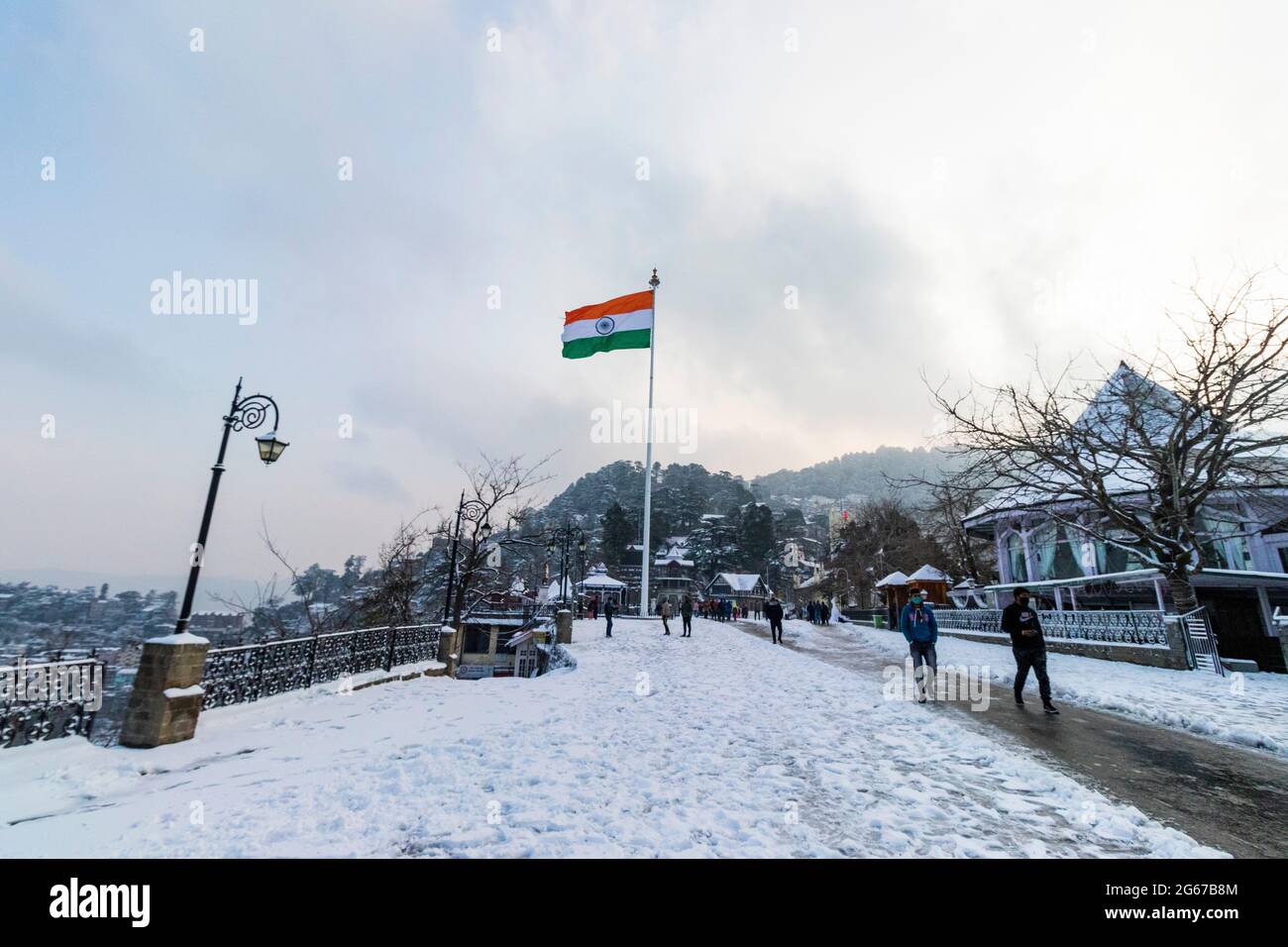 Latest views of Snowfall in Shimla Stock Photo - Alamy