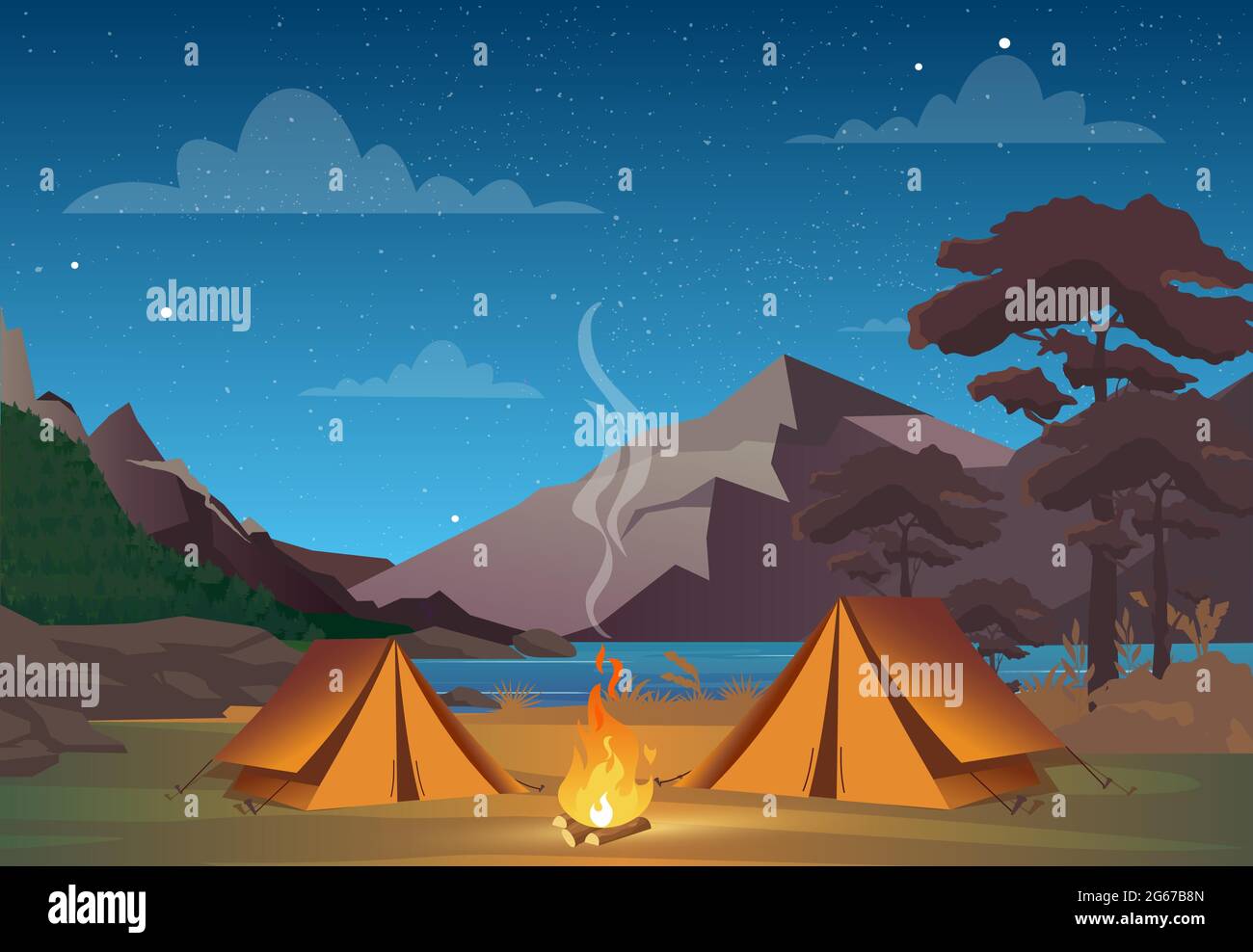 Evening light view on Stock Vector Images - Alamy