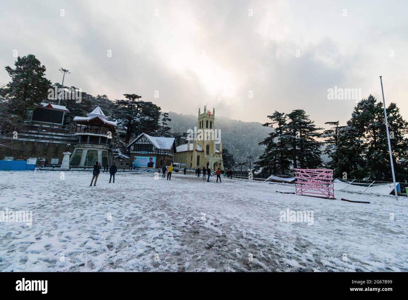 Latest views of Snowfall in Shimla Stock Photo - Alamy