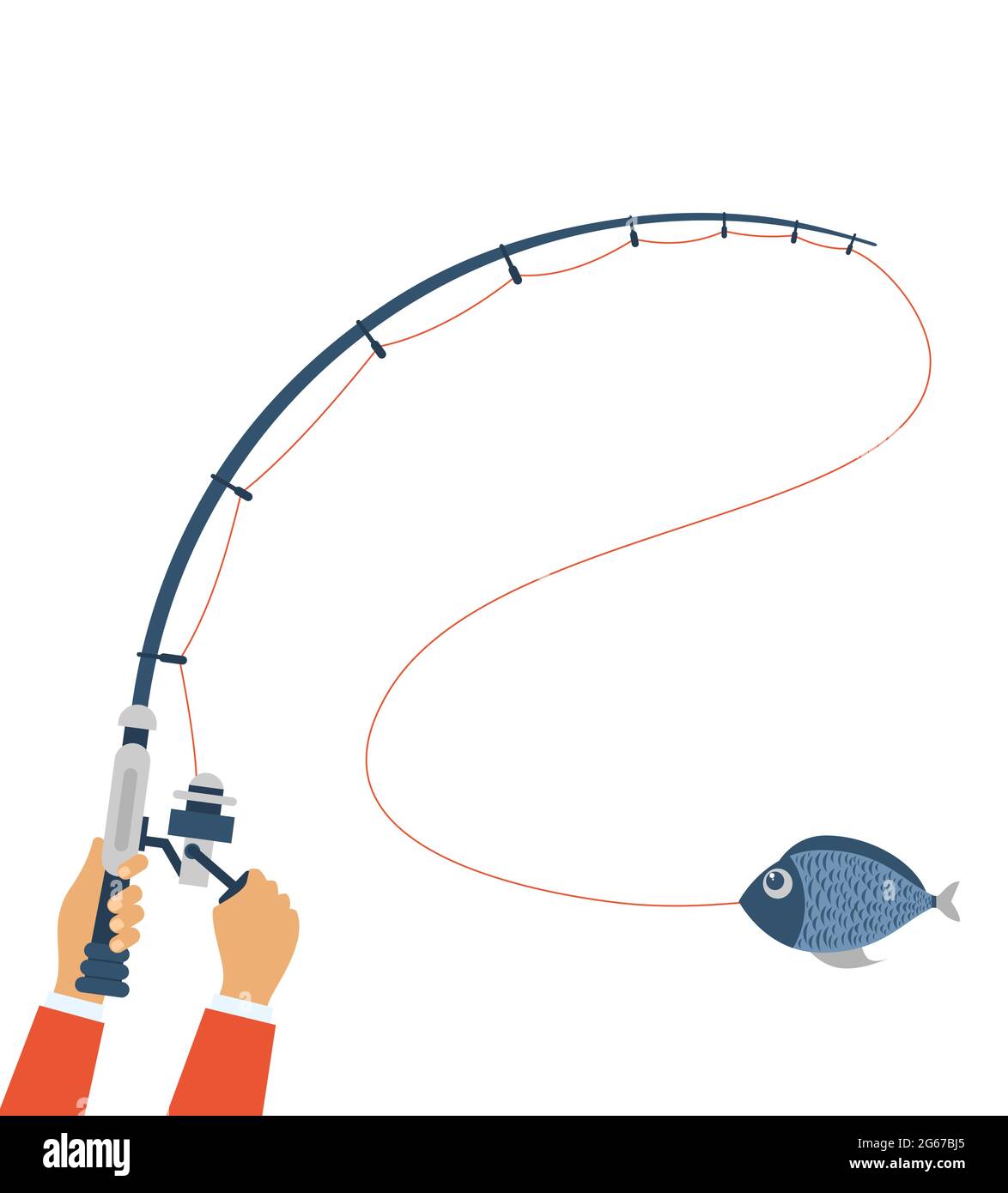 Vector illustration of fishing concept. Fly fishing concept on the ...