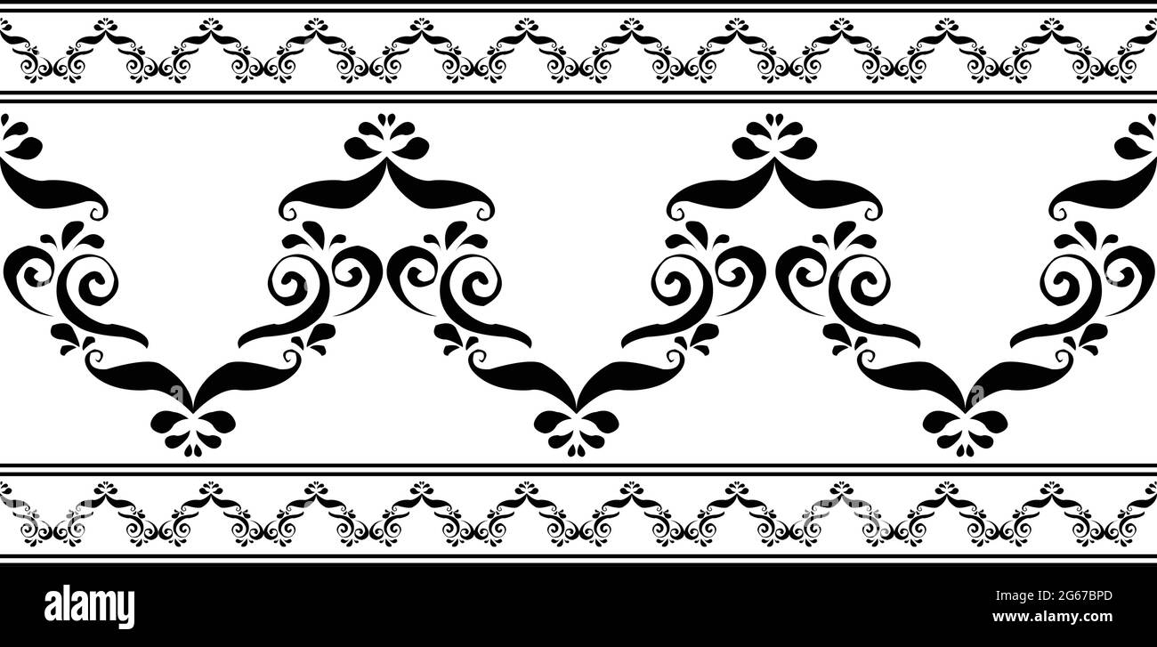Saree Borders Designs Vector