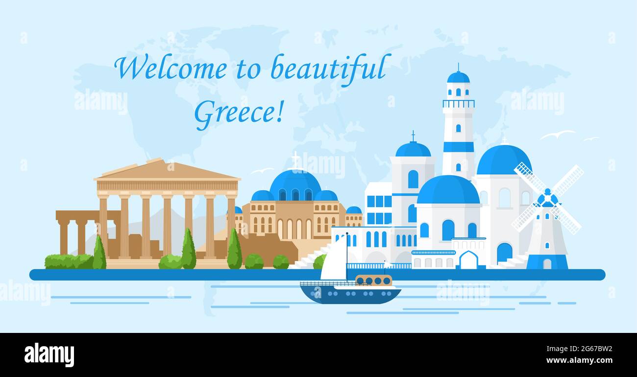 Greece traditional banner Stock Vector Images - Alamy