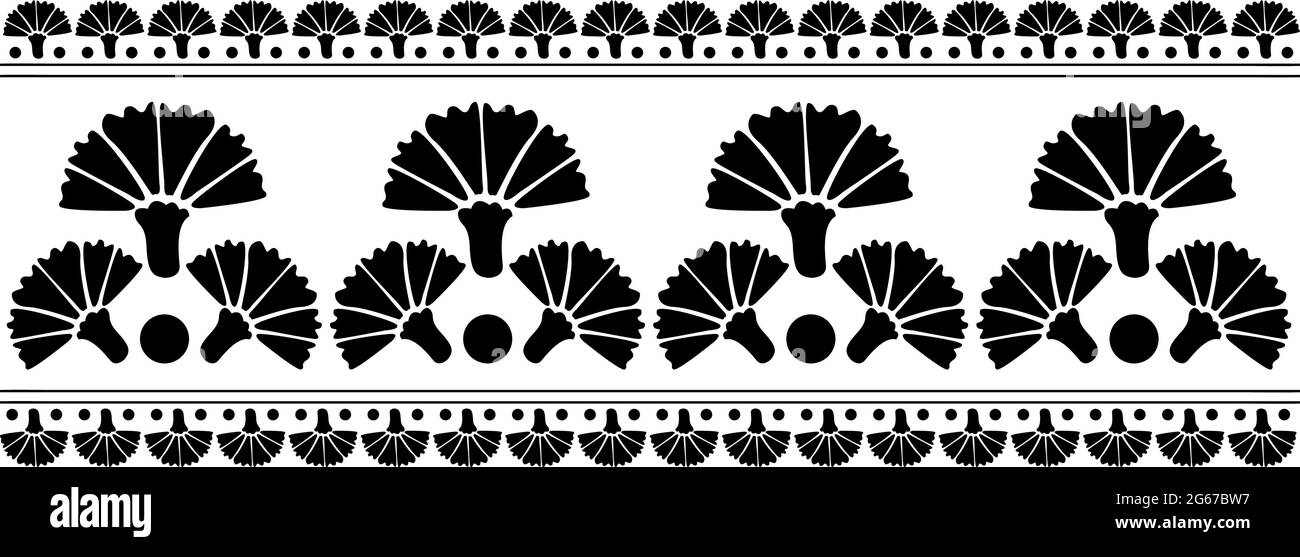 Indian Traditional Saree border design concept with floral art isolated ...