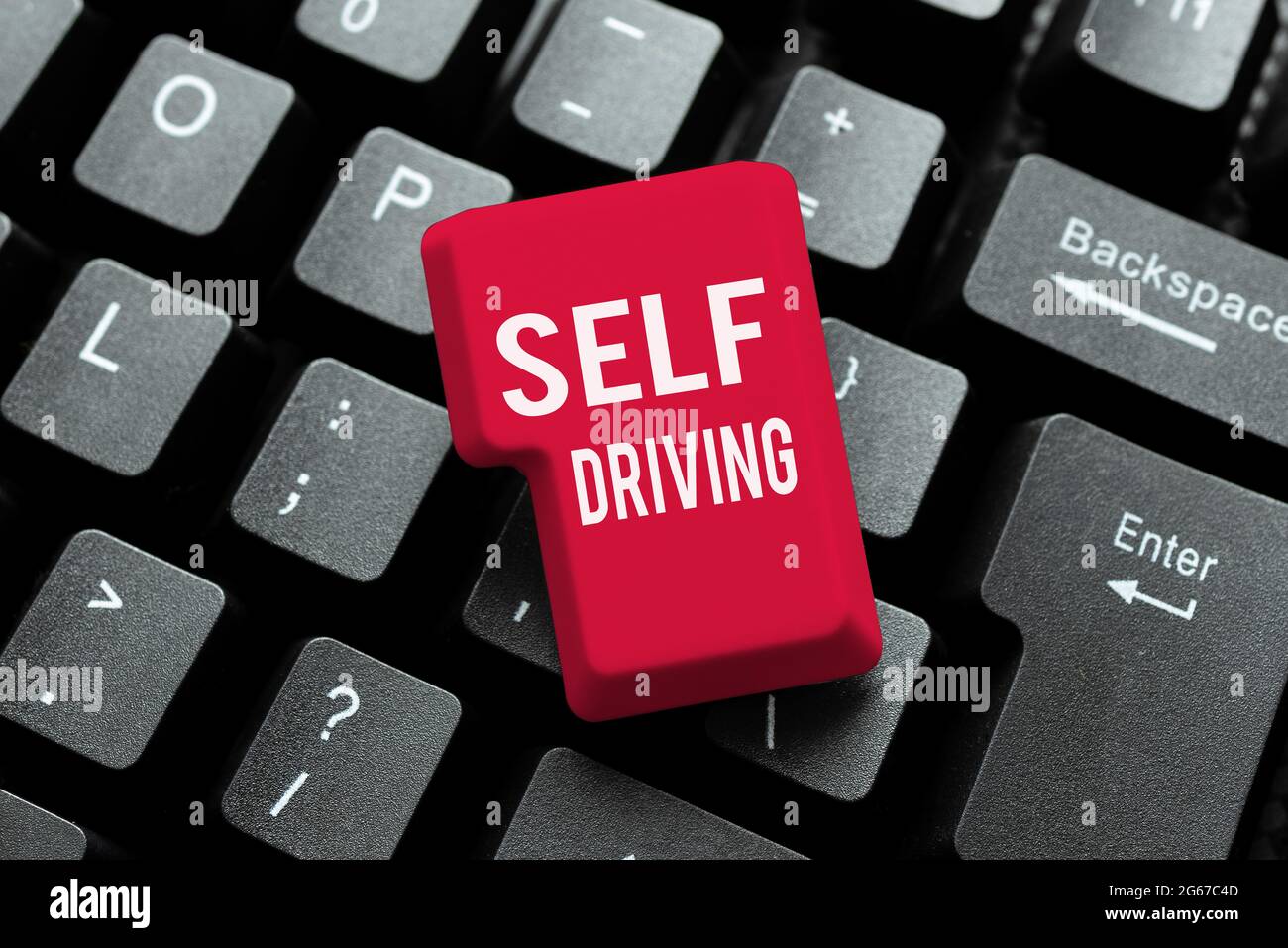 Text Sign Showing Self Driving Business Overview Autonomous Vehicle Ability To Navigate Without