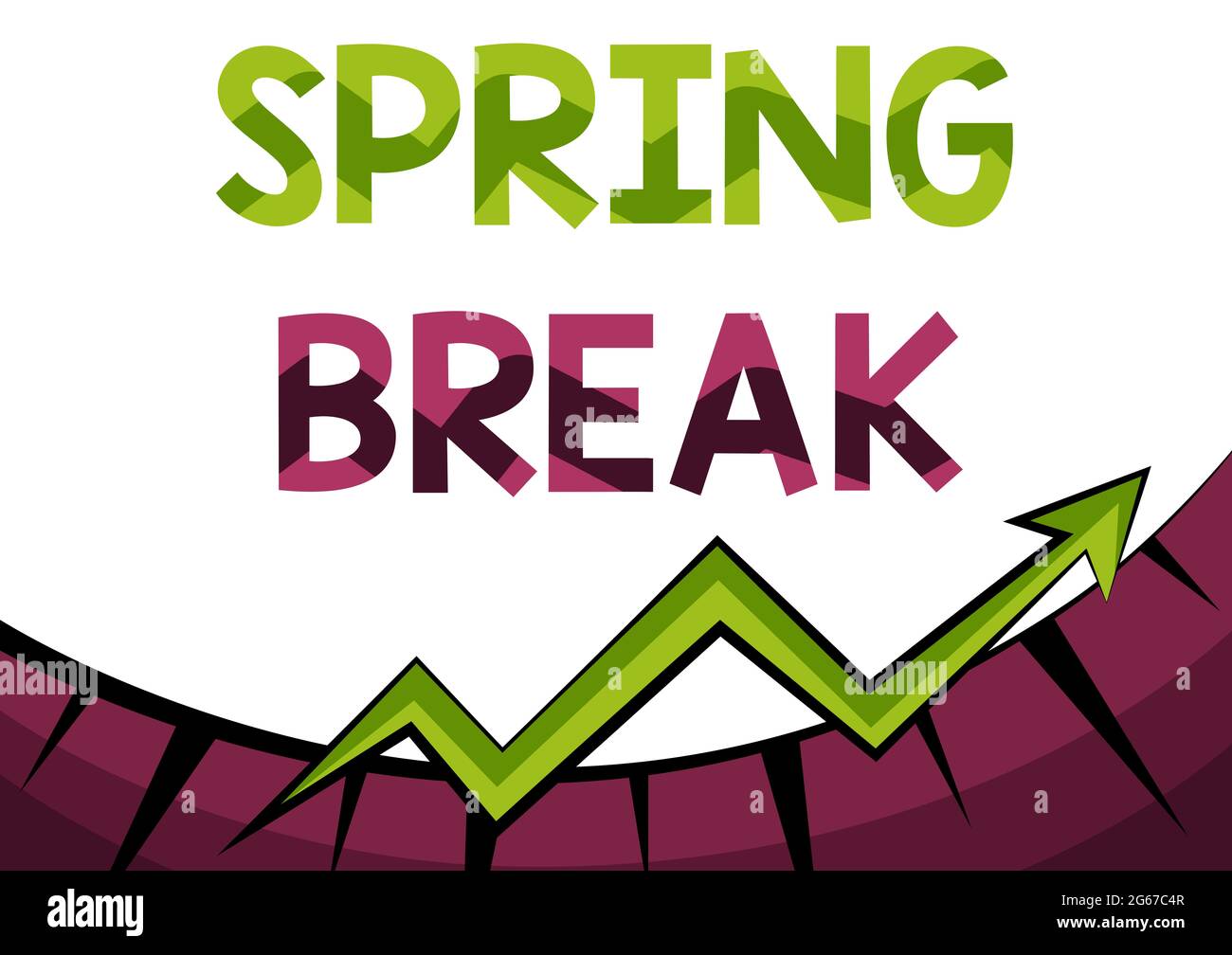 Text caption presenting Spring Break. Business idea Vacation period at ...