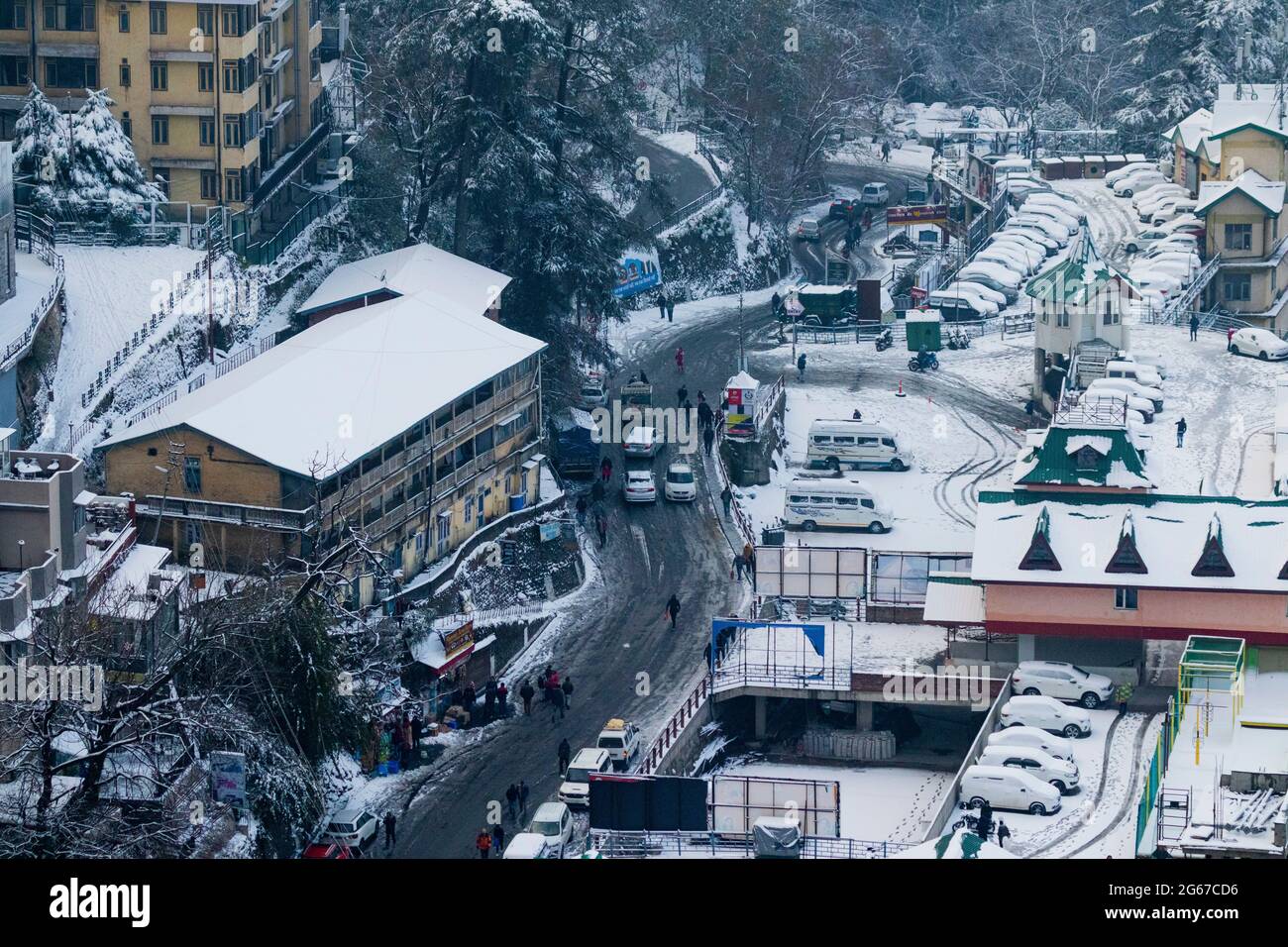 Latest views of Snowfall in Shimla Stock Photo - Alamy