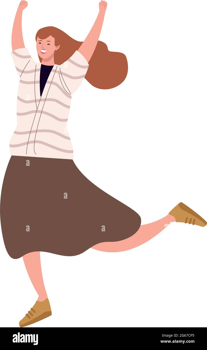 young woman celebrating Stock Vector Image & Art - Alamy