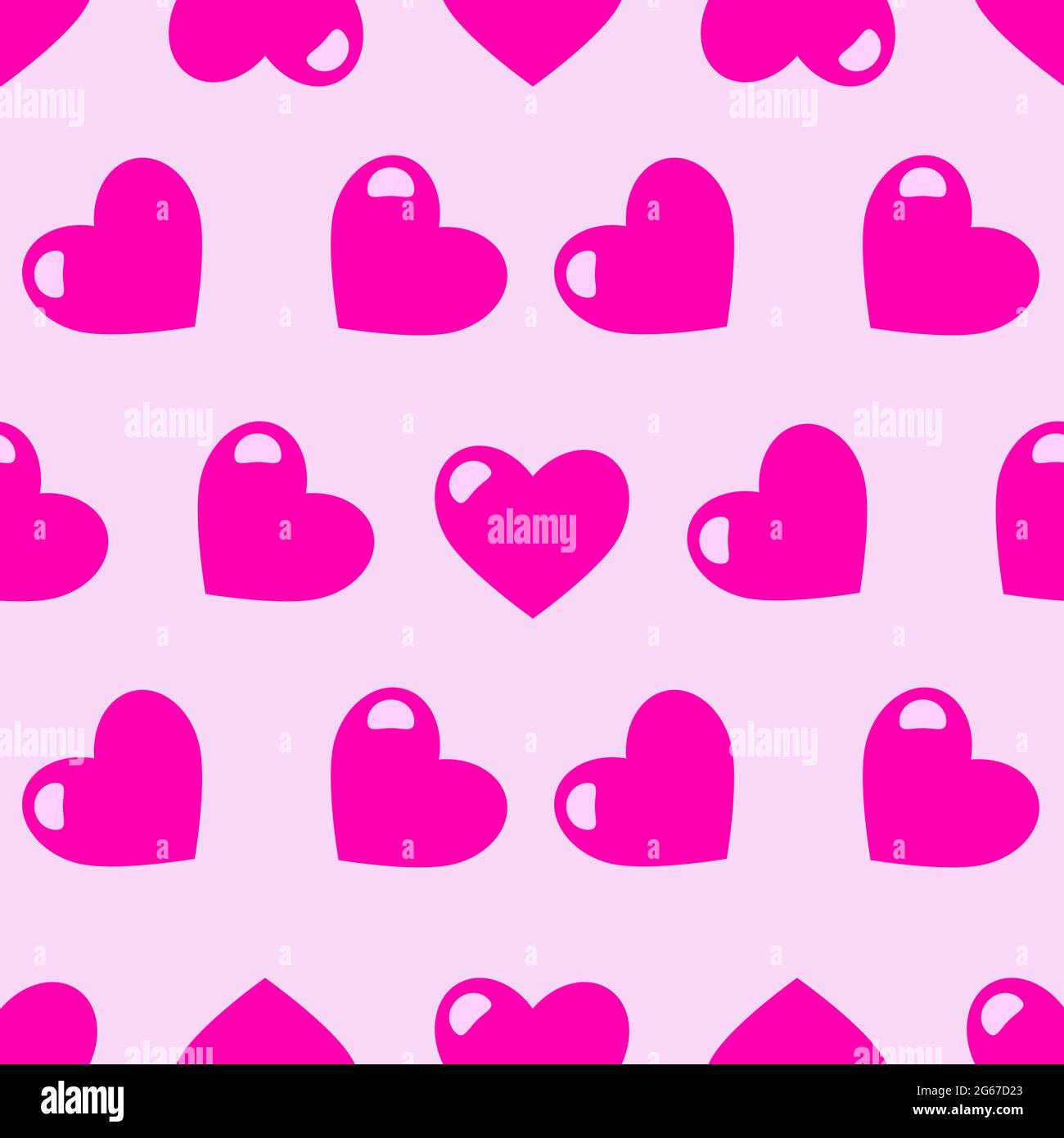 Valentines seamless pattern with cute hearts. Vector romantic holiday ...