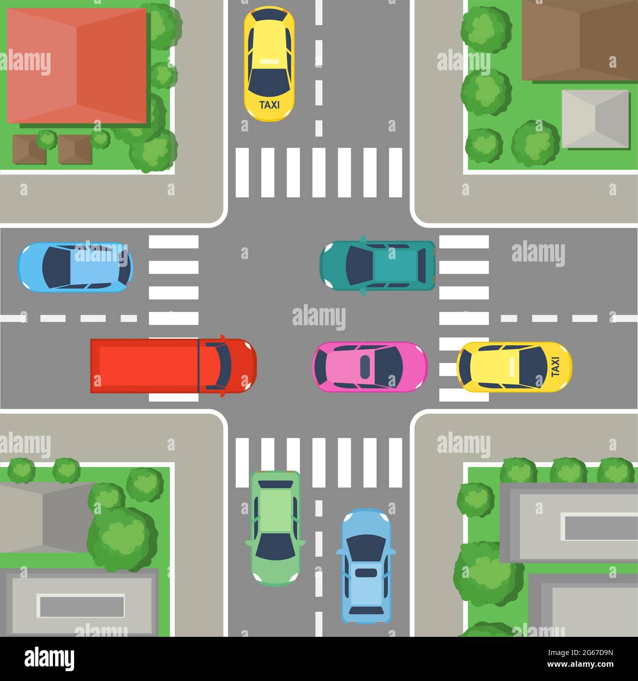 Top view city traffic Stock Vector Images - Alamy