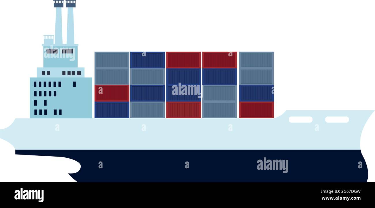 logistic service ship Stock Vector Image & Art - Alamy