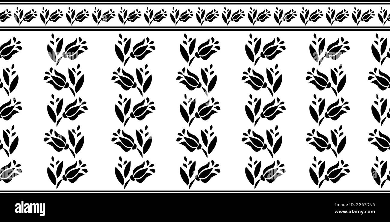 Indian Traditional Saree border design concept of floral art isolated ...