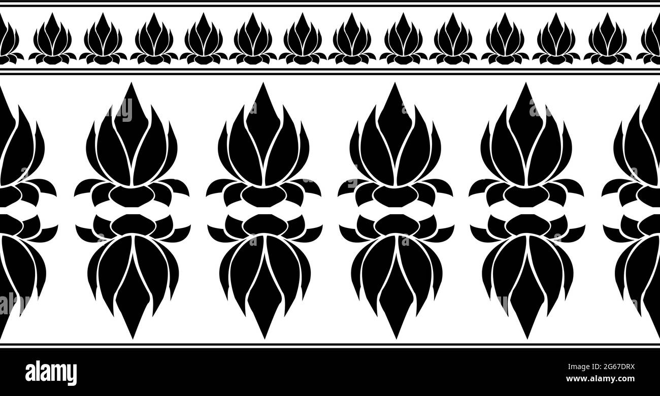 Indian Traditional Saree border design concept of floral art isolated ...