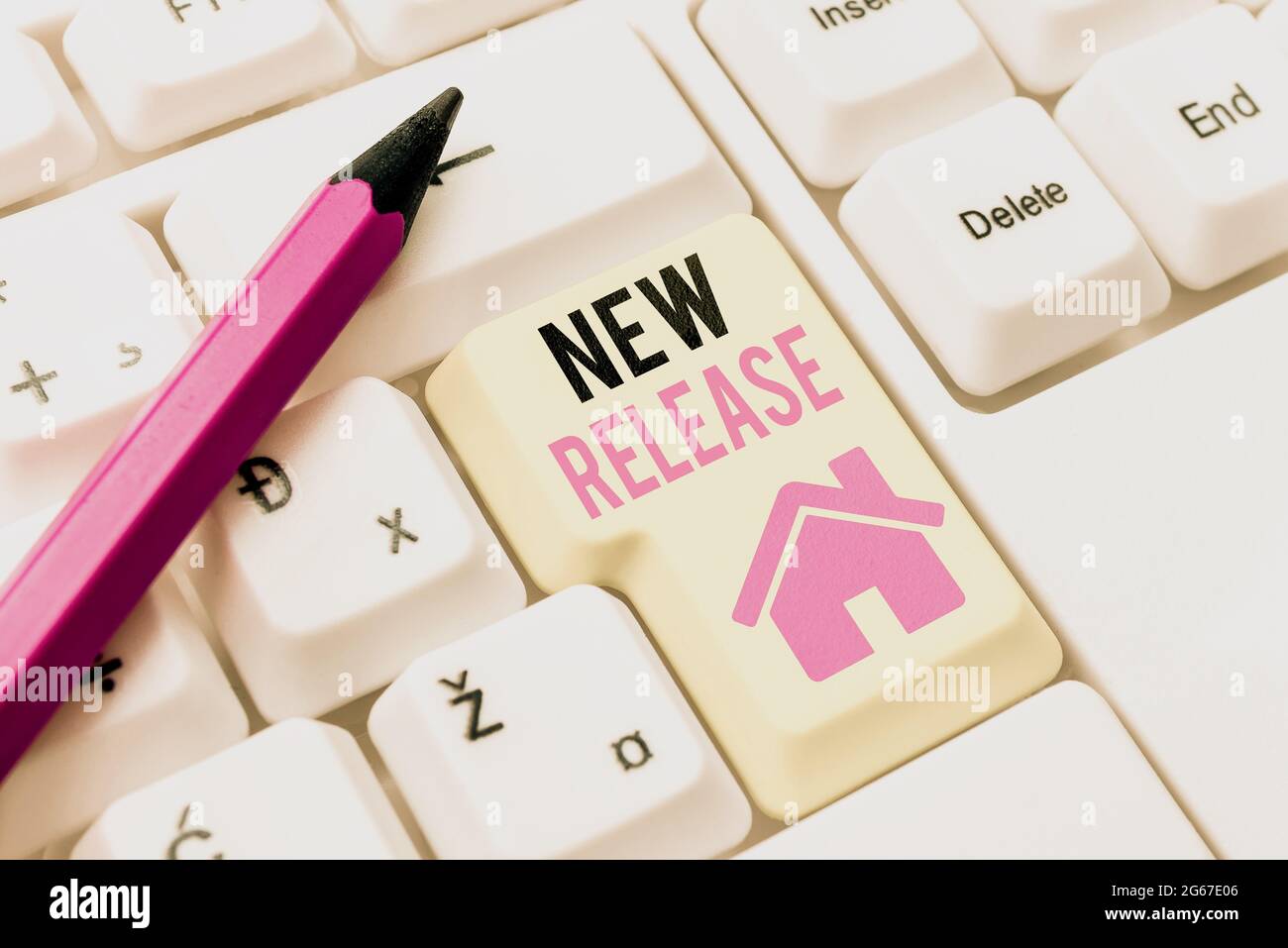 Sign displaying New Release. Internet Concept announcing something ...