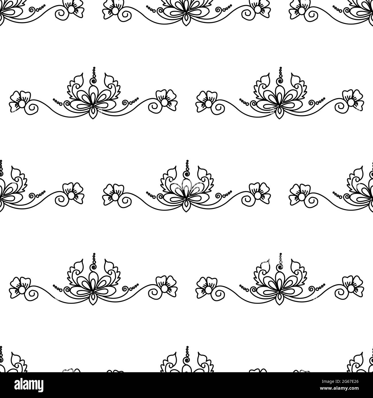Abstract Floral design concept of indian folk art isolated on white ...