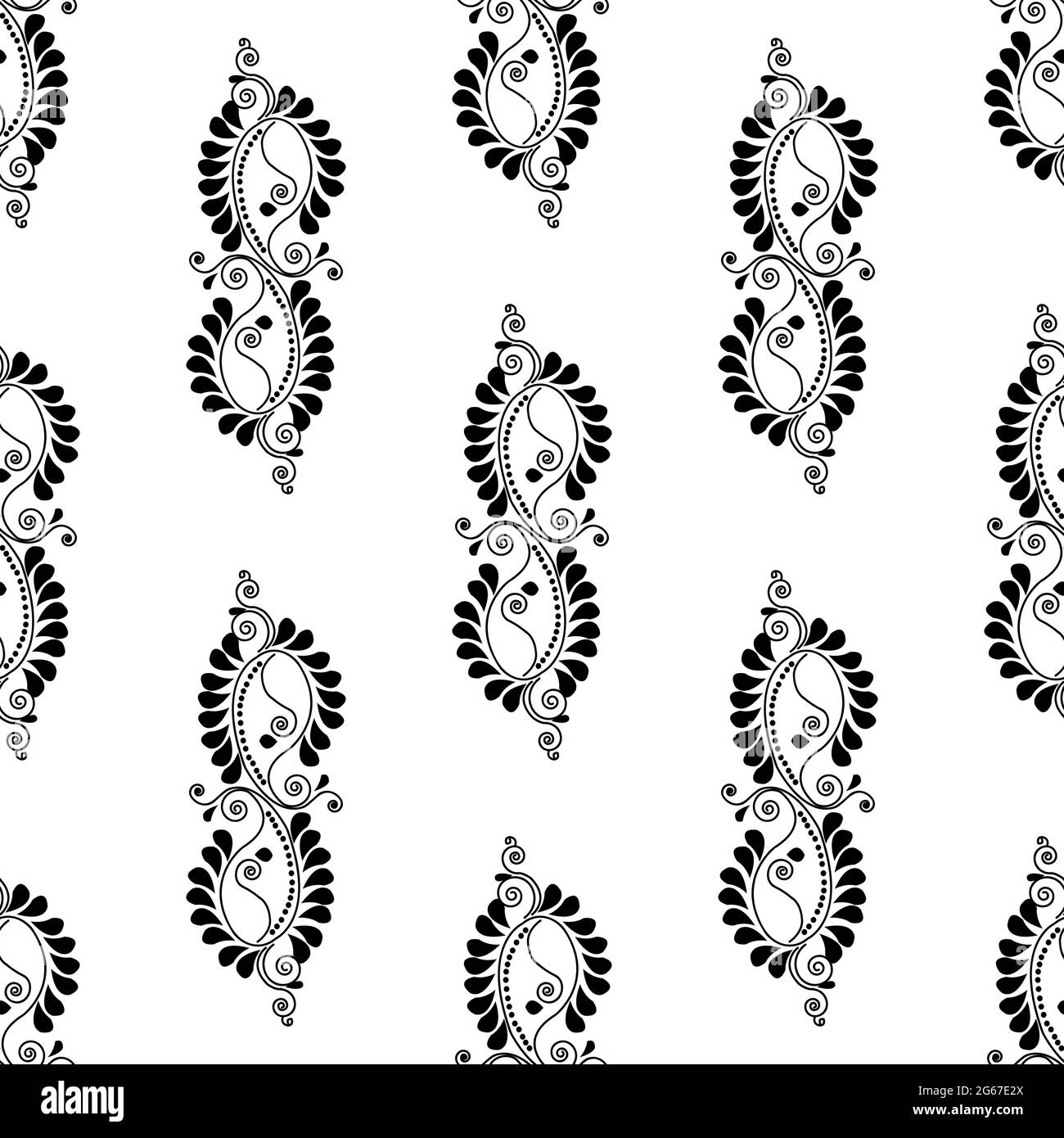 Abstract Floral design concept of indian folk art isolated on white ...