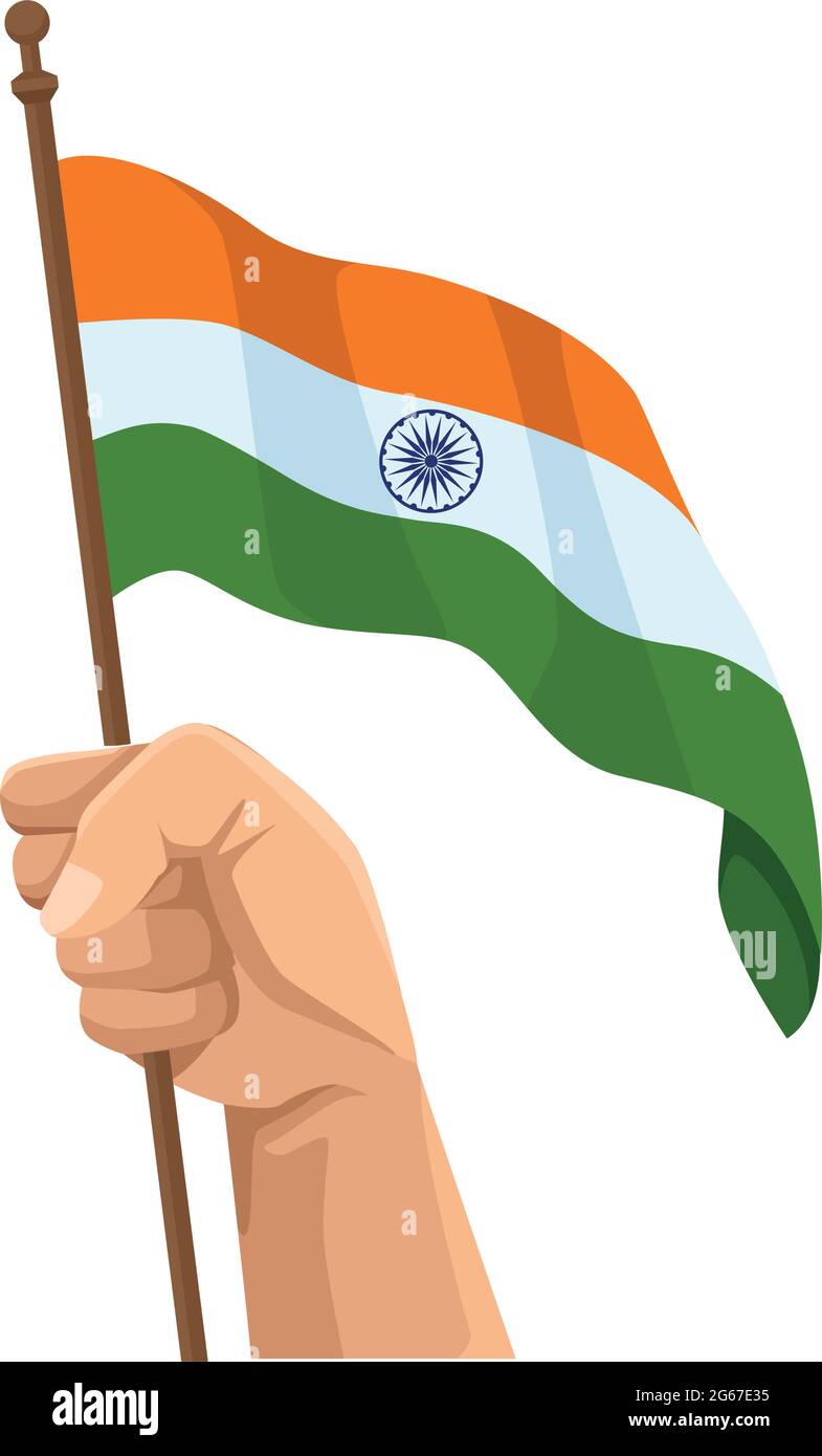 hand waving indian flag Stock Vector Image & Art - Alamy