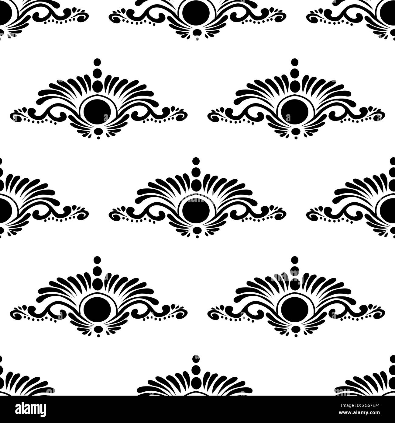 Abstract Floral design concept of indian folk art isolated on white ...