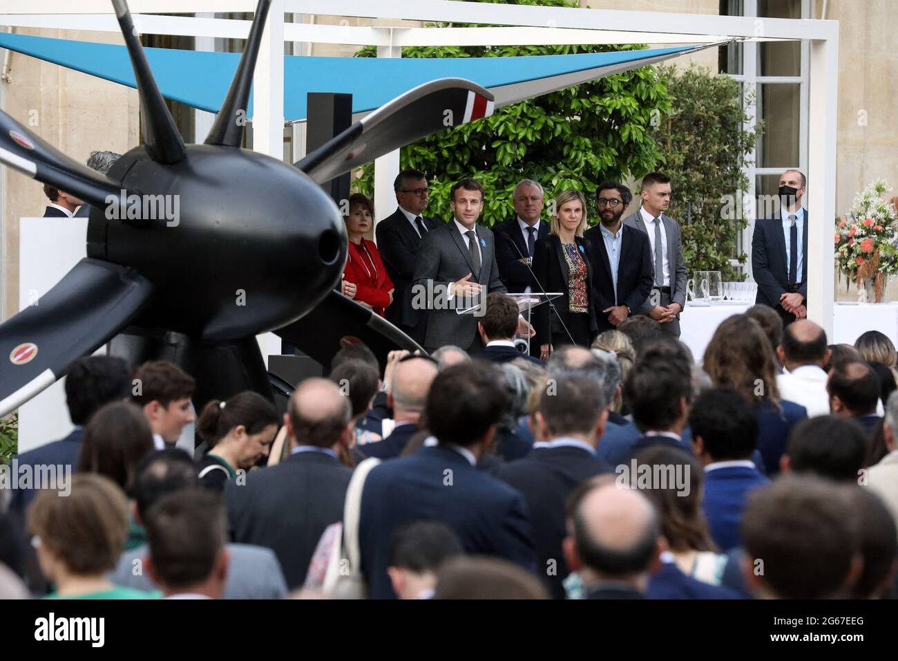 French President Emmanuel Macron during the inauguration ceremony of ...