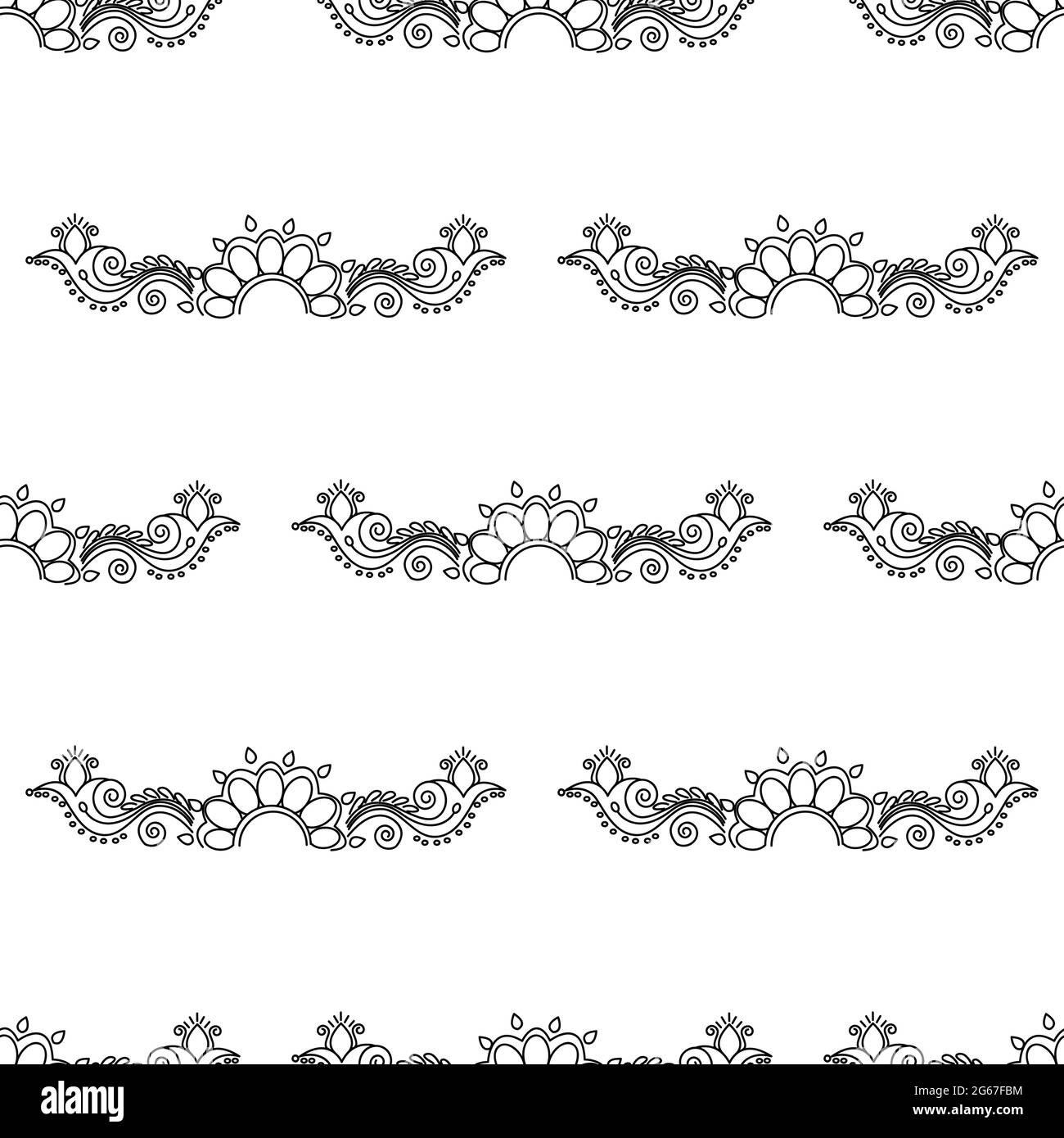 Abstract Floral design concept of indian folk art isolated on white ...