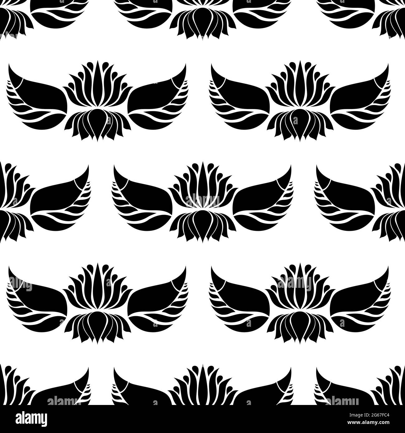 Rangoli design concept of Lotus flower with leaves and wings in ...